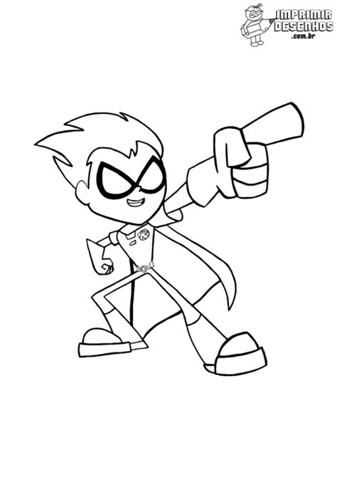 Robin titãs para colorir e pintar Imprimir Desenhos