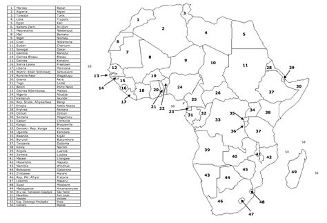 Mapa Geograficzna Afryki Test Afryka Sprawdzian Stolice Geografii