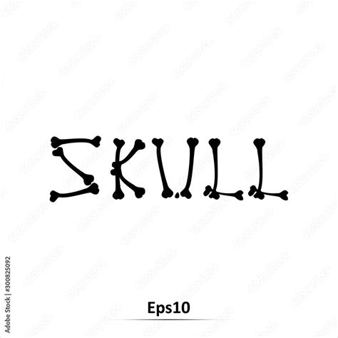Skull Text Skull Word Icon Vector Illustration Icon Isolated On