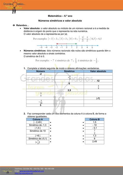 Pdf Matem Tica Ano N Meros Sim Tricos E Valor