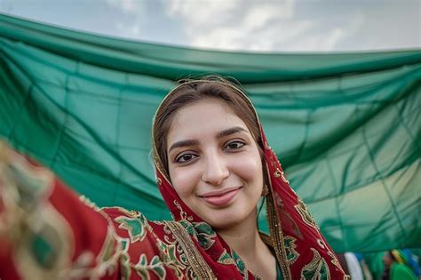 Premium Photo Generative AI Image Of Pakistani Woman Wearing