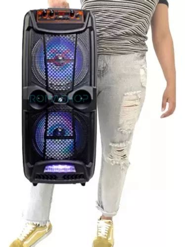 Bocina Grande Doble Potente Recargable Bluetooth Karaoke Env O Gratis