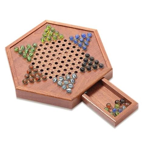 Verre Marbre Jeu De Dames Chinoises En Bois Pour Enfant Deck Board