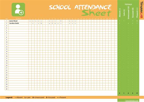 23 Free Printable Attendance Sheet Templates Word Excel