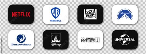 Stockvector Film Studios And Streaming Services Logos Netflix Warner