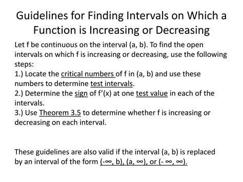 ppt ap calculus section 3 3 increasing and decreasing functions and the first derivative test