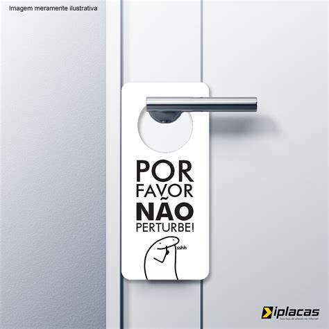 Placa Aviso Não Perturbe Maçaneta Porta Iplacas Sinalização