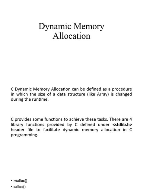 dynamic memory allocation pdf pointer computer programming programming paradigms