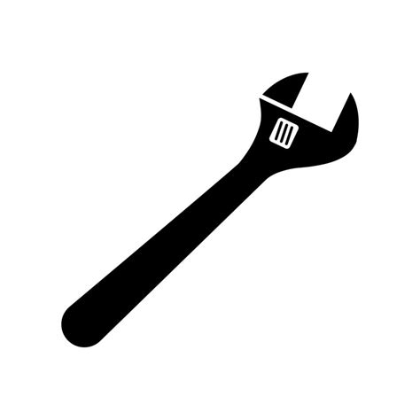 Icono De Vector De Llave Ajustable Aislado Sobre Fondo Blanco