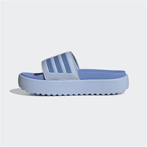 Adidas Adilette Platform Slides Blue Adidas Uae