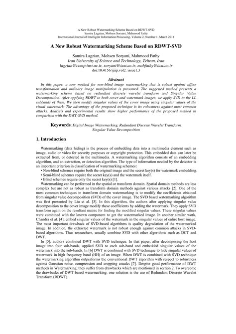 pdf a new robust watermarking scheme based on rdwt svd