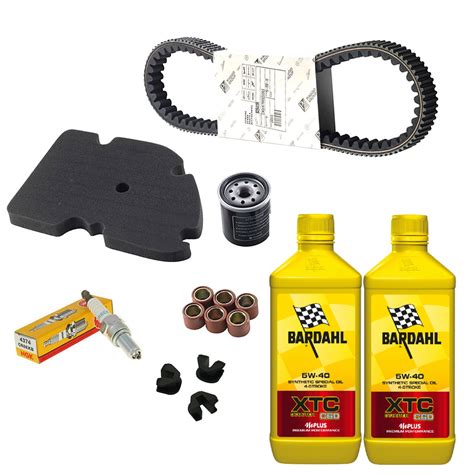 KIT TAGLIANDO OLIO FILTRO CINGHIA RULLI CANDELA VESPA GTS 300 SUPER
