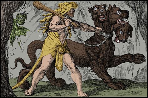 Hercules And Cerberus Painting