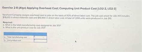 solved 5 exercise 2 5 algo computing total job costs and