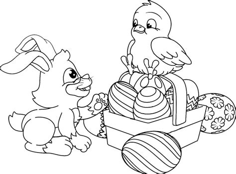 Dibujos De Conejo Y Pollito De Pascua Para Colorear Para Colorear