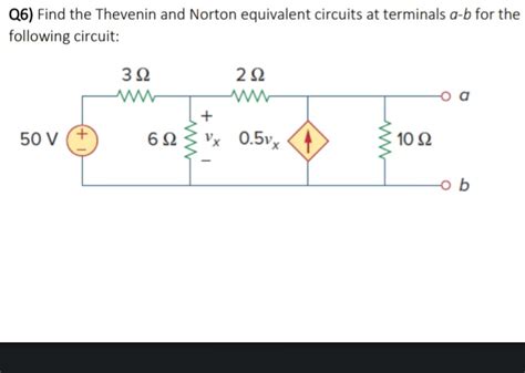 Answered Q Find The Thevenin And Norton Bartleby