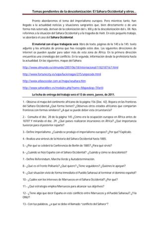 Guión trabajo sahara PDF