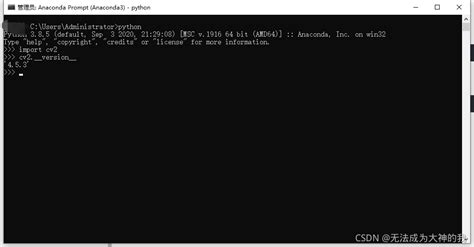 window10 anaconda python3 8 安装opencv python opencv与python3 8版本对应 csdn博客