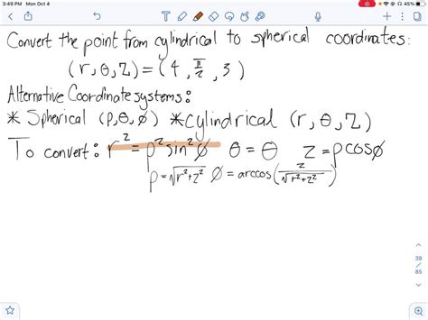 SOLVED Convert The Point From Cylindrical Coordinates To Spherical