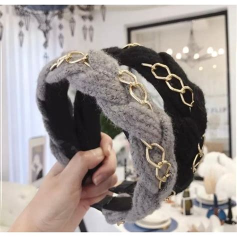 Queen Aksesuar Yeni Sezon Moda Yün Örgü Metal Zincirli Lüks Fiyatı