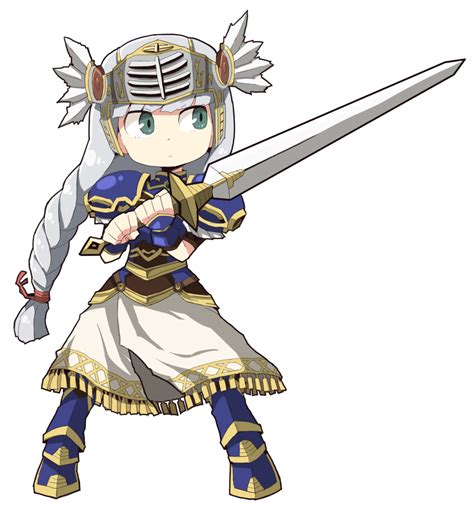 Safebooru 1girl Armor Armored Dress Blue Armor Blue Eyes Braid Chibi Dokan Dkn Feathers Full
