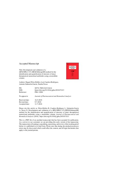 pdf development and validation of a rp uhplc uv hesi orbitrap ms method for the