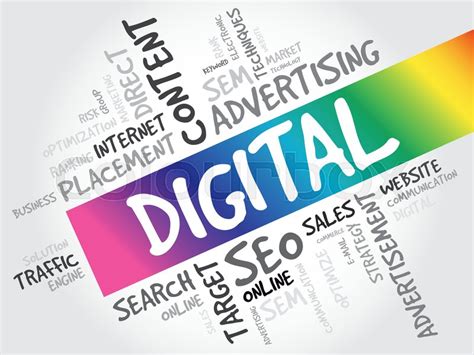 DIGITAL Word Cloud Business Concept Stock Vector Colourbox