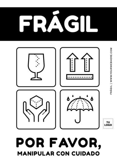 Crea un cartel de Frágil para imprimir gratis