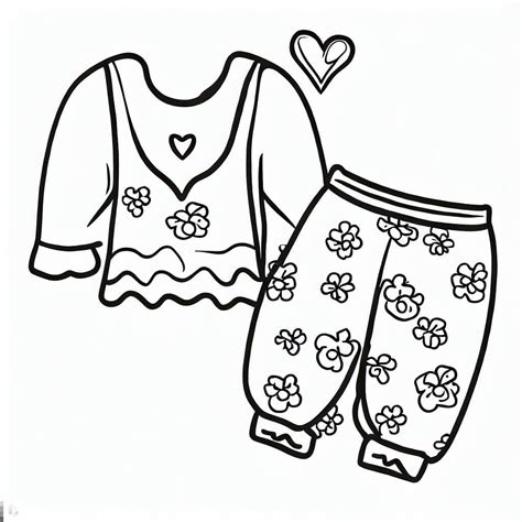 Desenhos de Pijamas Para Crianças para Colorir e Imprimir
