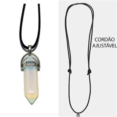 Colar Pingente Feito De Pedra Da Lua Pêndulo Opalina brinde