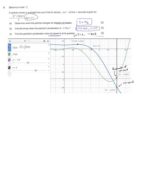 ib sl a particle moves in a straight line sumant s 1 page of math