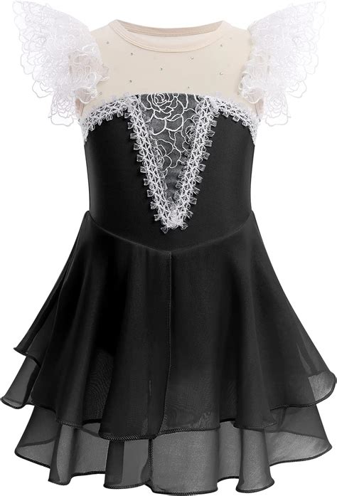 Amazon Vestido de patinaje artístico para niñas vestido de