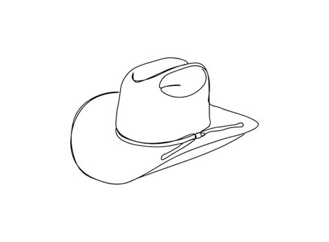 Le Dessin D Art D Une Seule Ligne De Chapeau Continue L Illustration