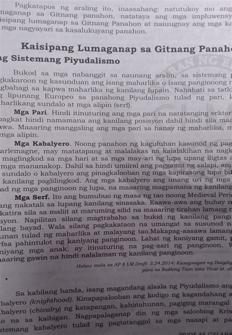 Gawain Sa Pagkatuto Bilang Sagutin Ang Mga Sumusunod Na Tanong