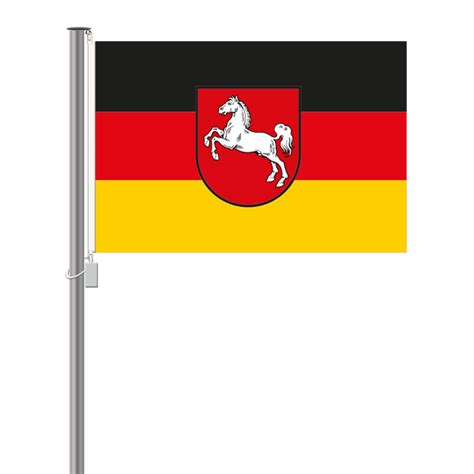 Niedersachsen Flagge Im Querformat Mit Wappen MR Design Flaggenshop