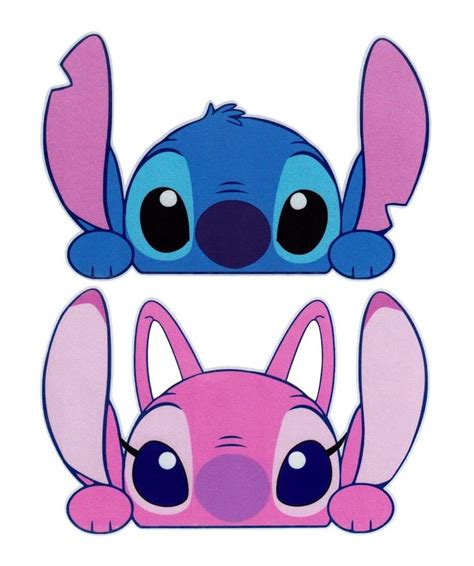 Funtaku Pc Stitch Angel Peeking Cute Vinyl Decal Sticker For Car