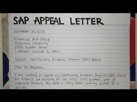 How To Write SAP Satisfactory Academic Progress Appeal Letter Step By