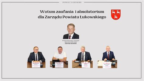 Zarząd Powiatu Łukowskiego z wotum zaufania i absolutorium z wykonania
