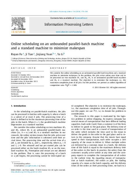 pdf online scheduling on an unbounded parallel batch machine and a standard machine to
