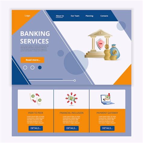 Plantilla de sitio web de página de destino plana de servicios