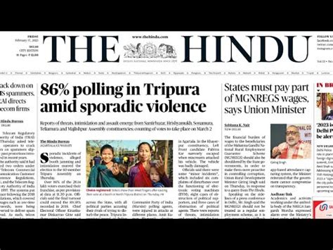 17th Feb 23 The Hindu Newspaper Headlines As Per UPSC Syllabus I The