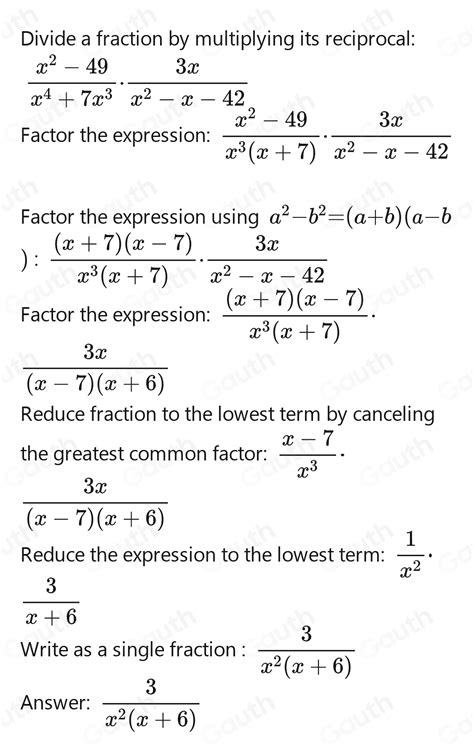 Solved Perform The Following Operation And Express In Simplest Form