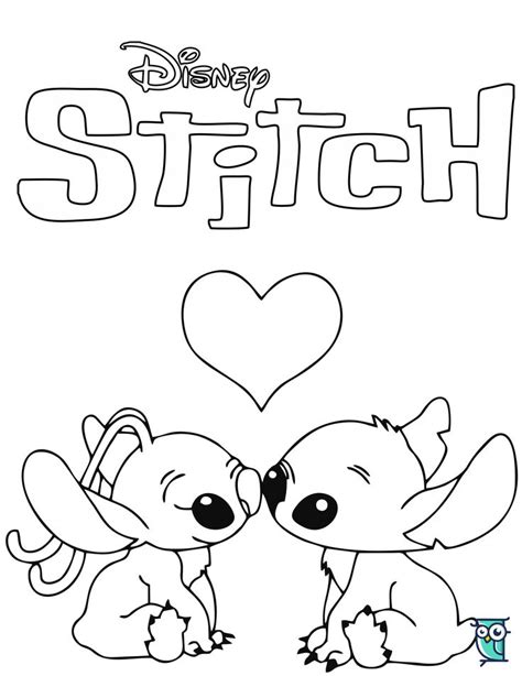 Free Romance Stitch And Angel Coloring Pages Stitch Coloring Pages