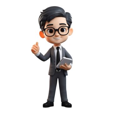 3d Illustration Diligent Office Worker 3d Cartoon Character Office