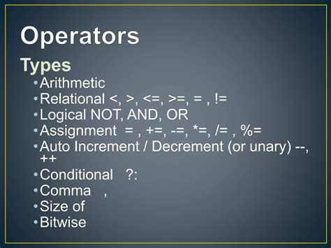 Logical Operators Cc Language Programming Ppt