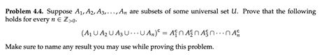 solved problem 4 4 ﻿suppose a1 a2 a3 dots an ﻿are subsets