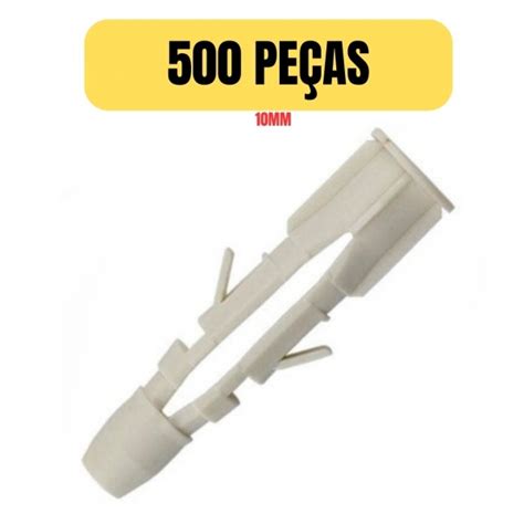 KIT 500 BUCHA PLASTICA SFU 10MM S10 TIJOLO BLOCO OCA ANEL