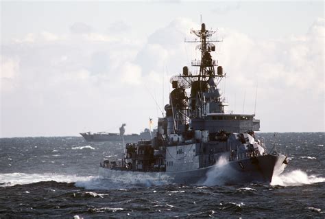 A Starboard Bow View Of The West German Destroyer FGS SCHLESWIG