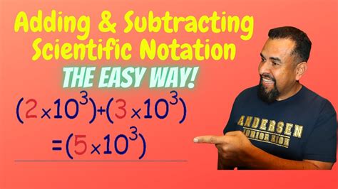 how to add and subtract scientific notation youtube