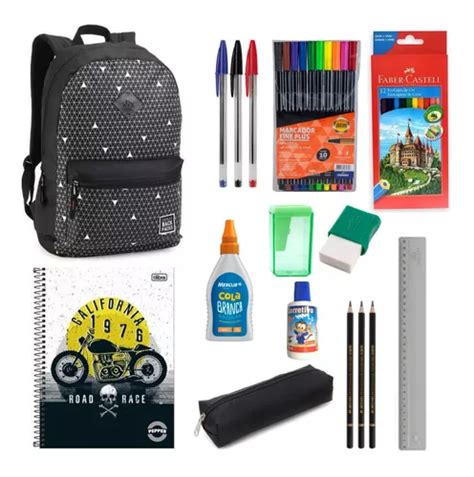 Kit Menino Completo Alta Qualidade Material Escolar Juvenil Frete grátis